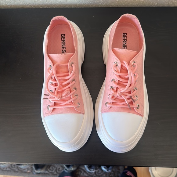 Berness | Shoes | New Berness Pink And White Platform Sneakers | Poshmark